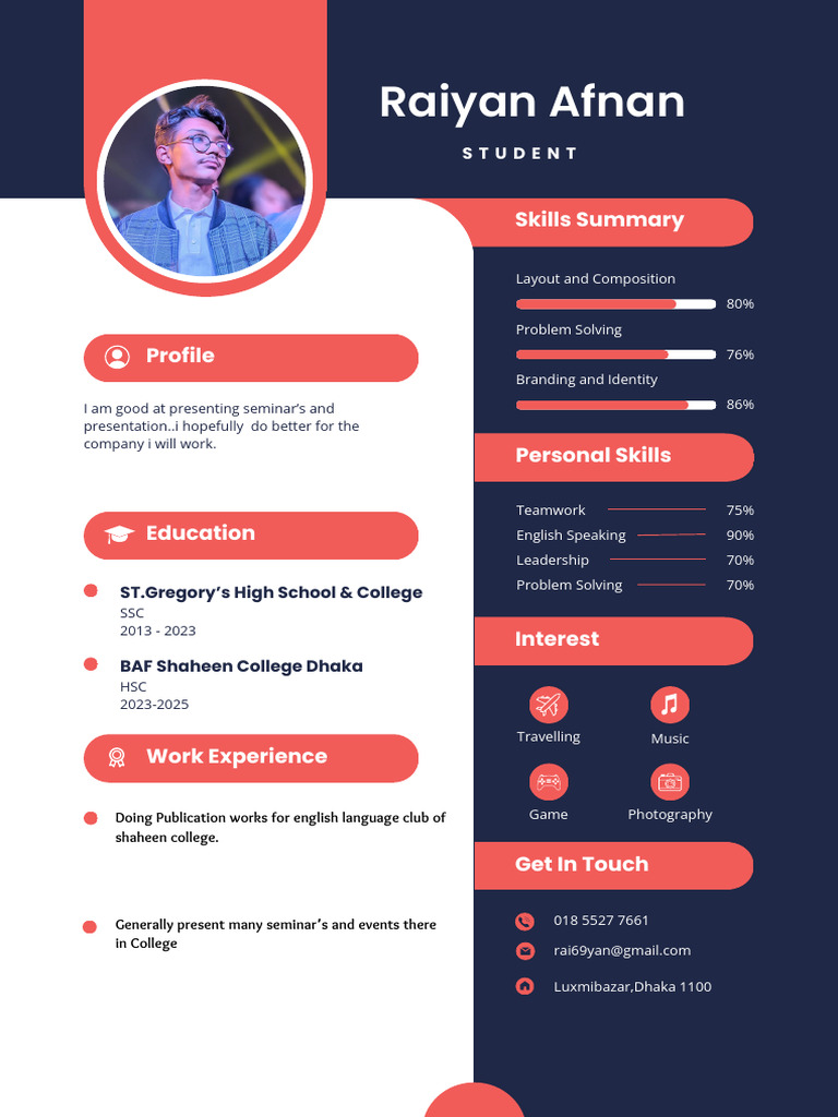 CV Raiyan Afnan | PDF