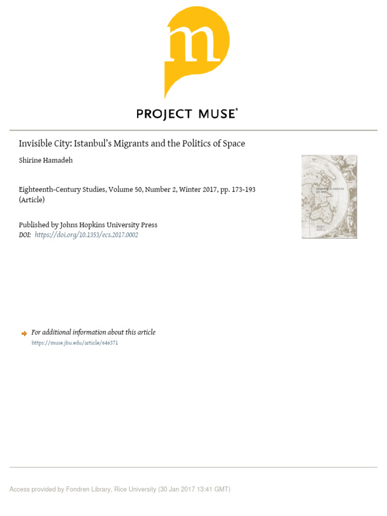 Invisible City Istanbul Migrants and The | PDF