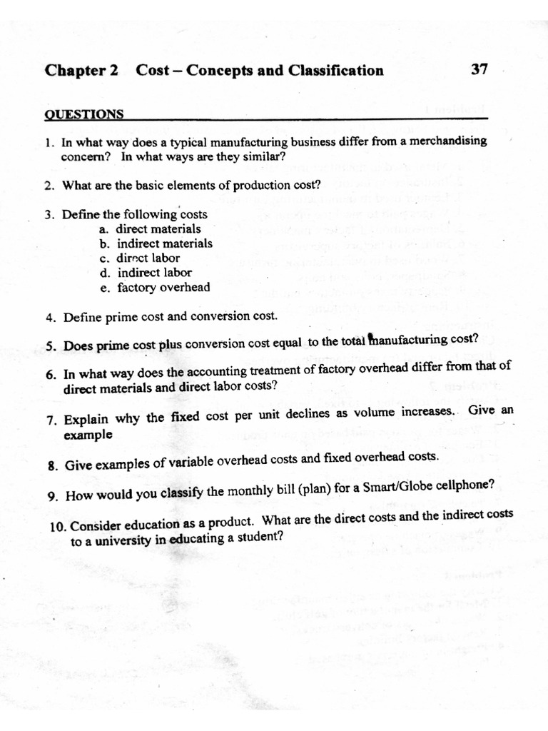 Cost Concept and Classifications | PDF