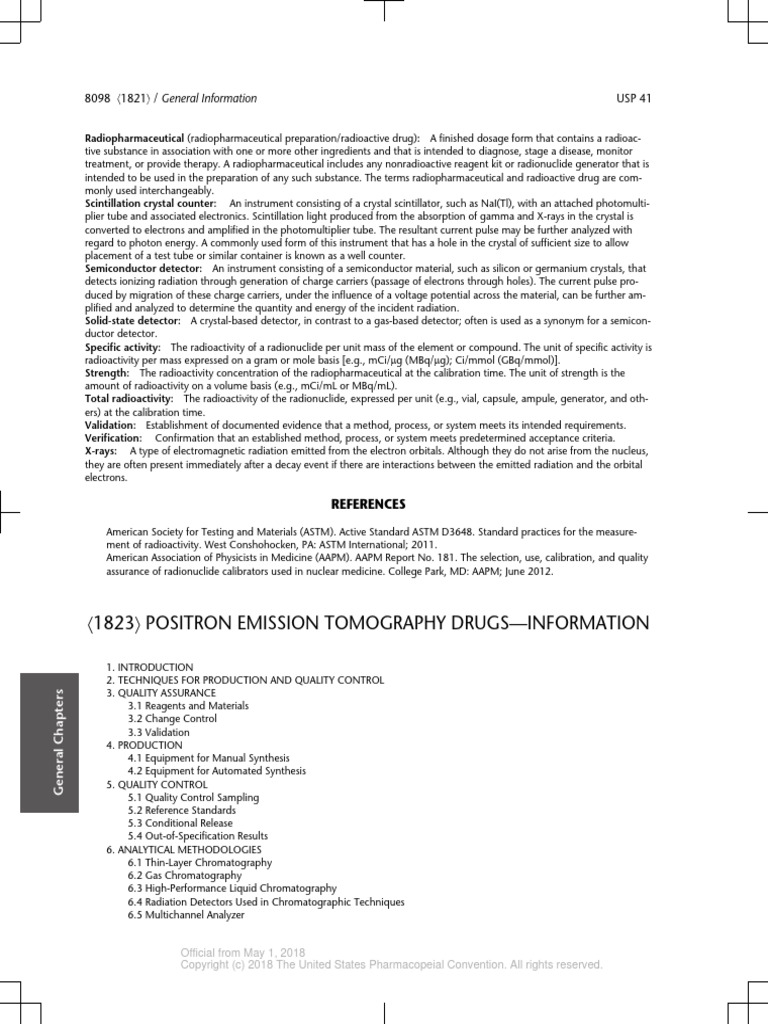 Á1823ñ POSITRON EMISSION TOMOGRAPHY DRUGS-INFORMATION | PDF | Chromatography | Gas Chromatography