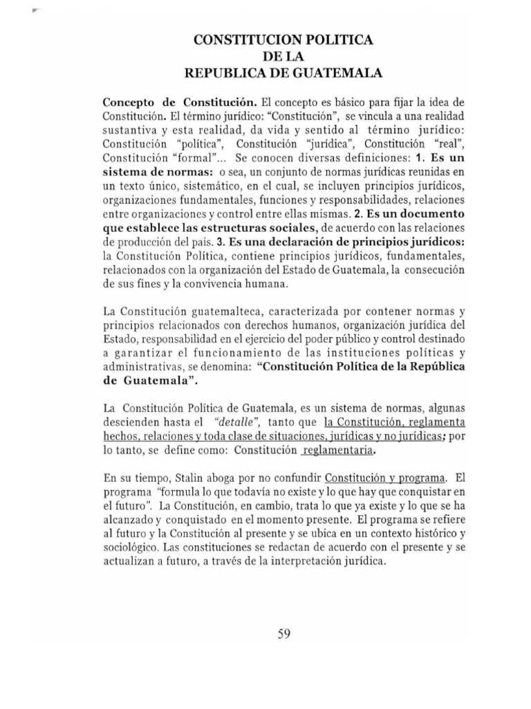 Texto Sobre La Constitución Política de La República de Guatemala | PDF | Constitución | Caso de ley