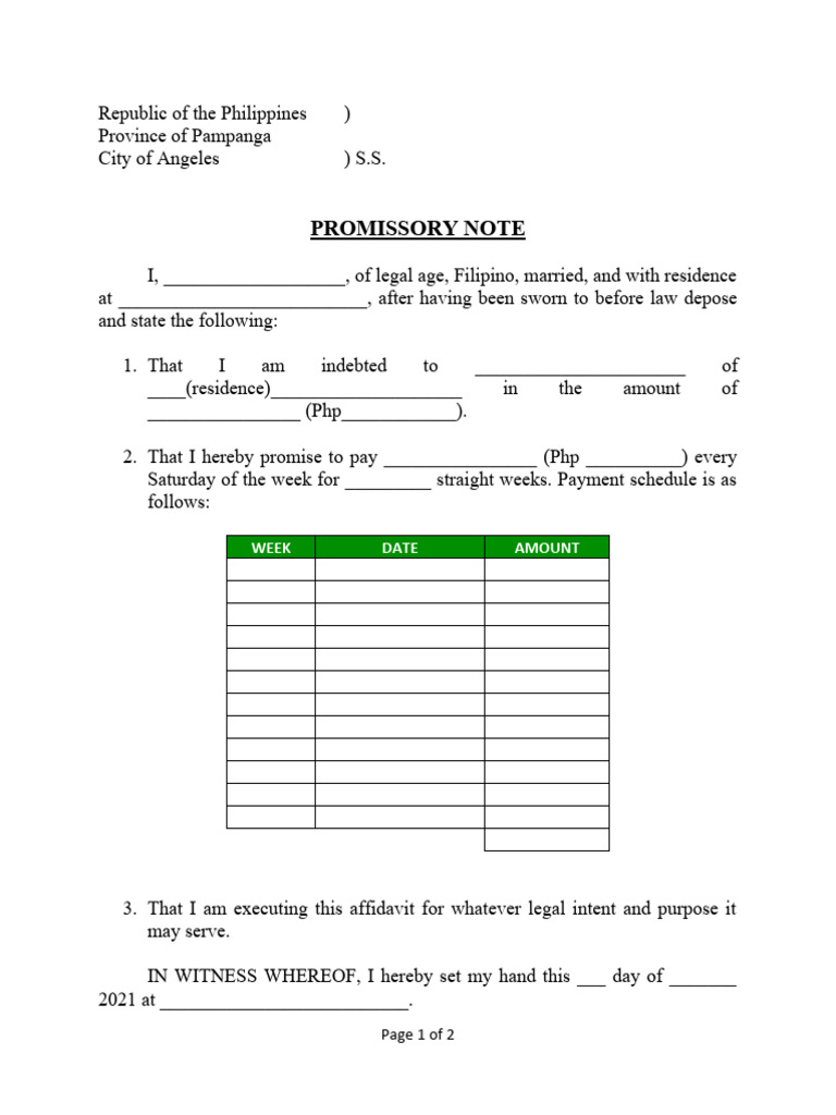 Promissory Note. | PDF | Finance & Money Management | Social Science
