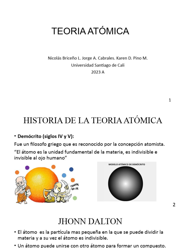 Teoria Atómica Presentacion Inorganica | PDF