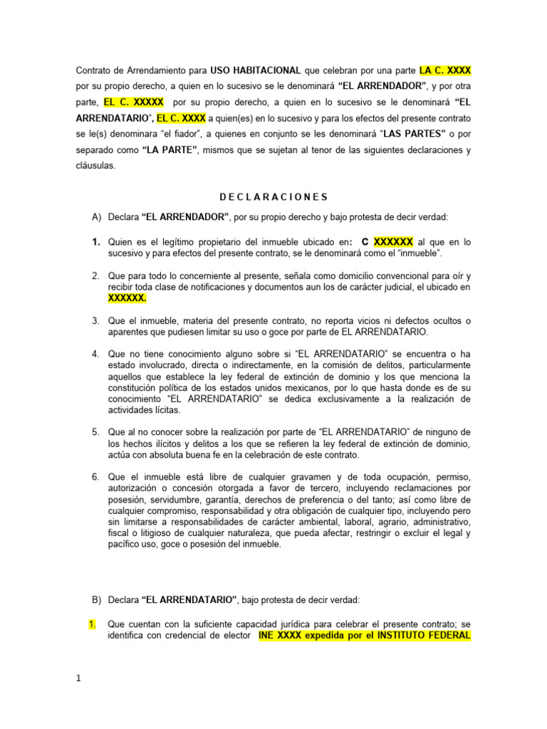 Machote Contrato Sin Aval y Con Anexo A y B | PDF | Pagos | Propiedad
