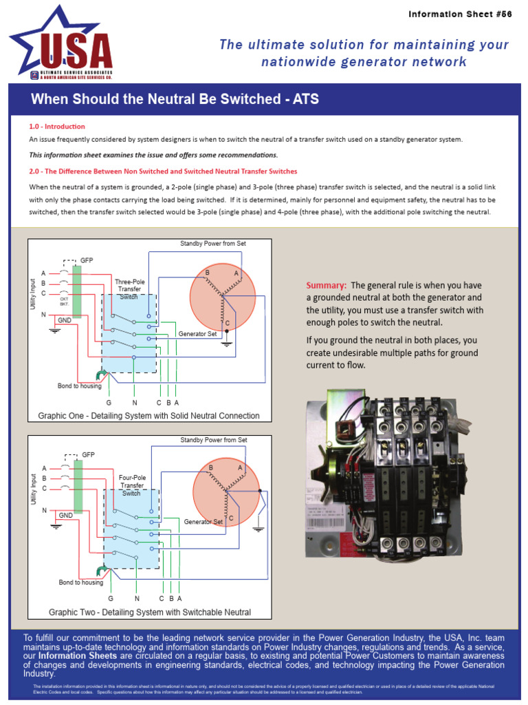 When Should The Neutral Be Switched - ATS | PDF | Components | Wire