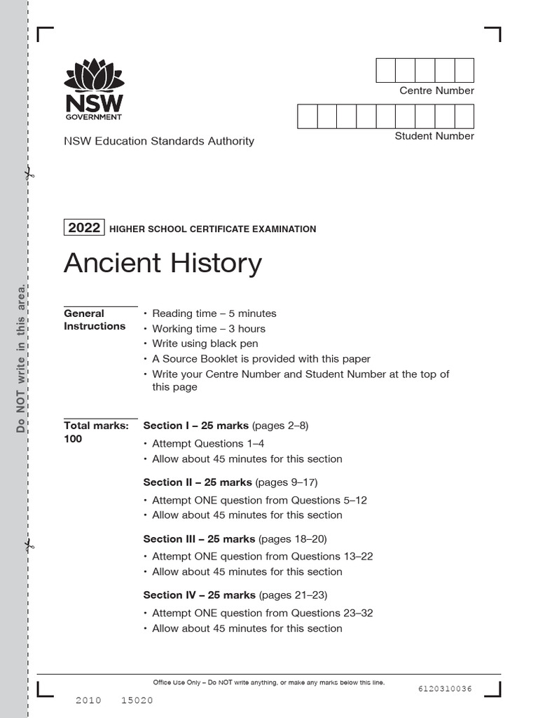 2022 HSC Ancient History Exam Paper | PDF | New Kingdom Of Egypt ...