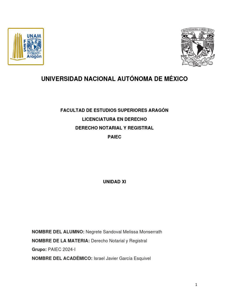 006 Unidad Xi Negrete Sandoval Melissa Monserrath | PDF | Propiedad ...