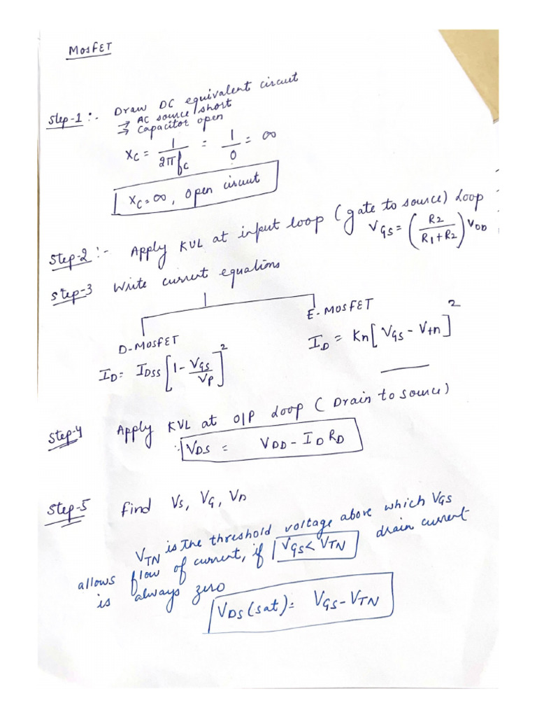 MOSFET Notes | PDF