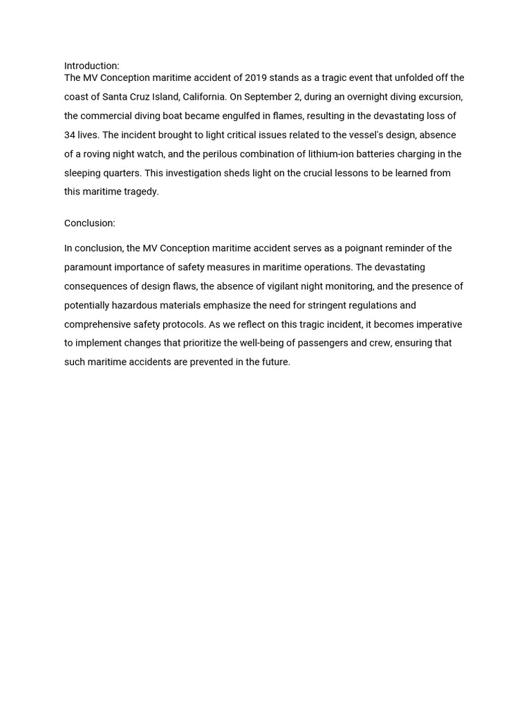 Intro & Conclusion of MV Conception 2019 | PDF