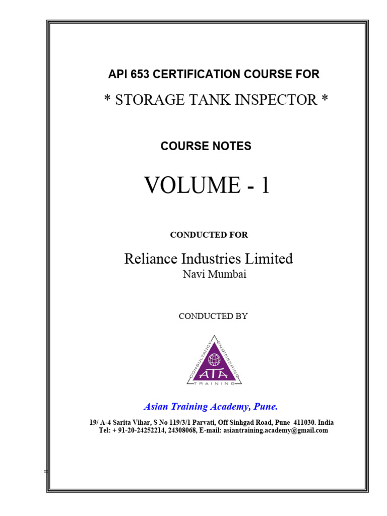 Toaz - Info Api 653 Vol 1 PR | PDF | Welding | Construction