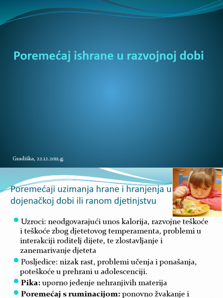 Poremećaj Ishrane Kod Djece | PDF