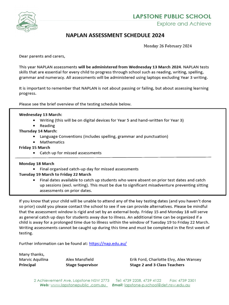 NAPLAN Parent Information 2024 | PDF | Human Communication | Learning