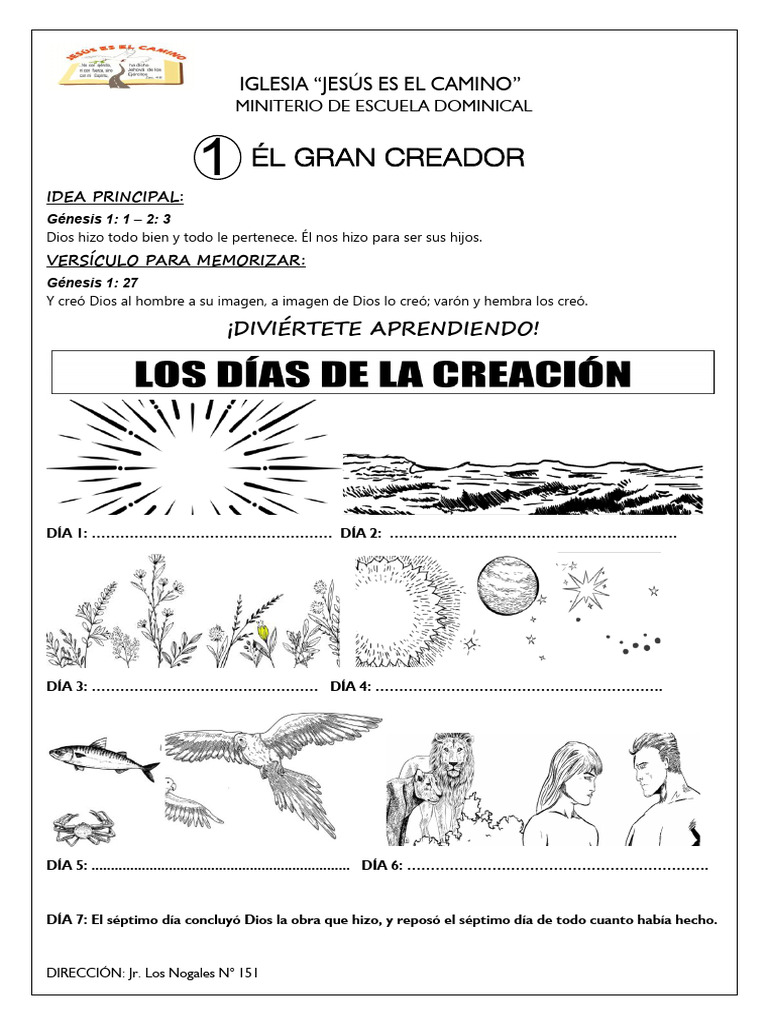 Lección 1 y 2 (6 - 9 Años) | PDF | Narrativa de la creación del Génesis ...