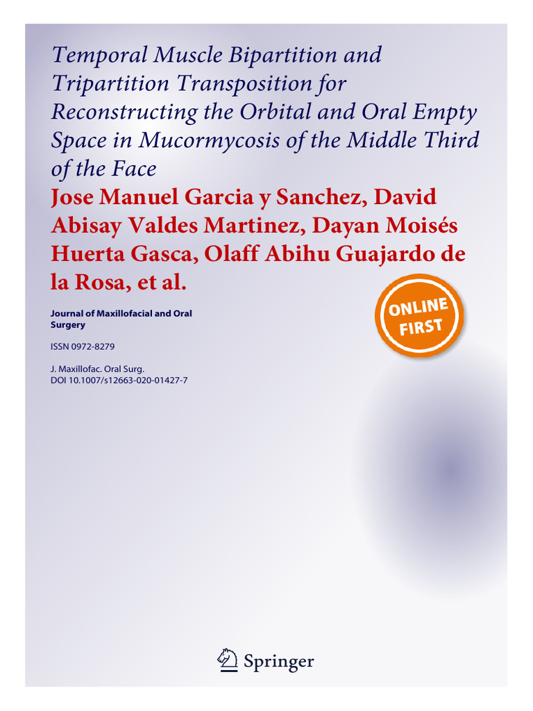 Temporal Muscle Bipartition and Tripartition Transposition For ...