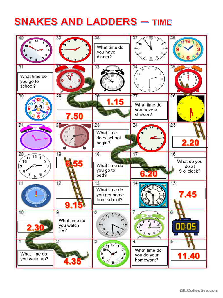 Boardgame - Snakes and Ladders - Time | PDF | Self-Improvement