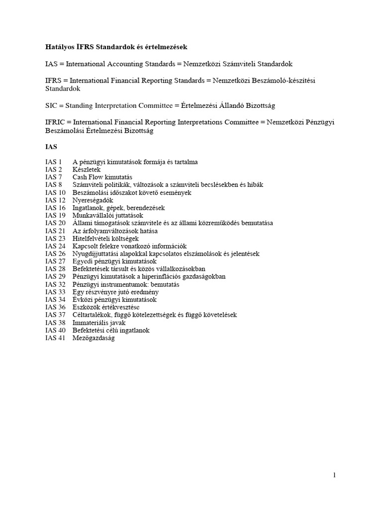 IFRS Standardok 2020 | PDF