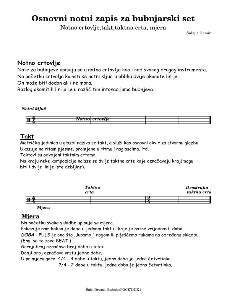 Note Za Bubanj 1 | PDF