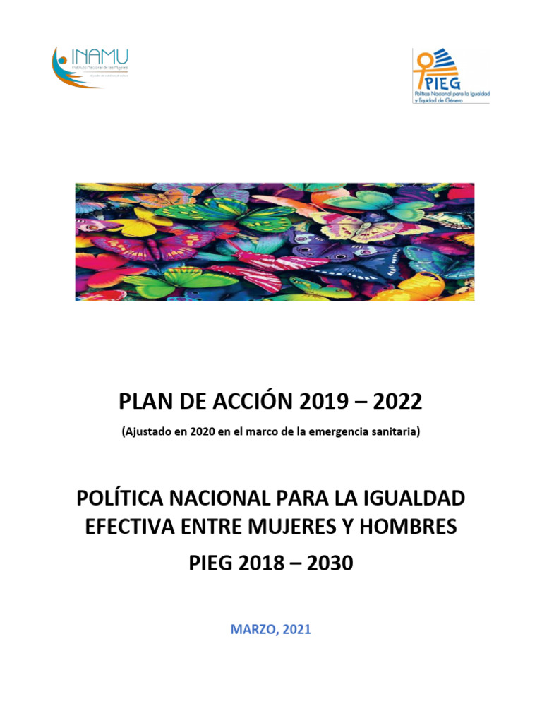 Plan de Accion Pieg 2019-2022 | PDF | Igualdad de género | Estudios de género