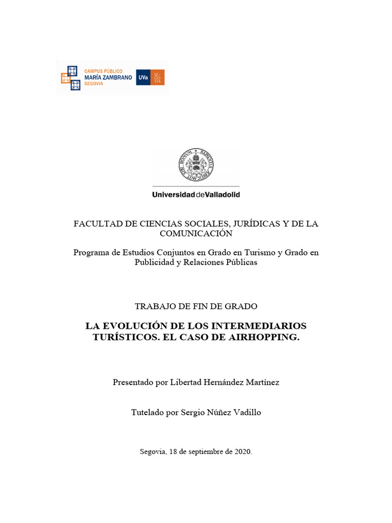 Tfg-N. 1434 | PDF | Turismo | Comercio electrónico