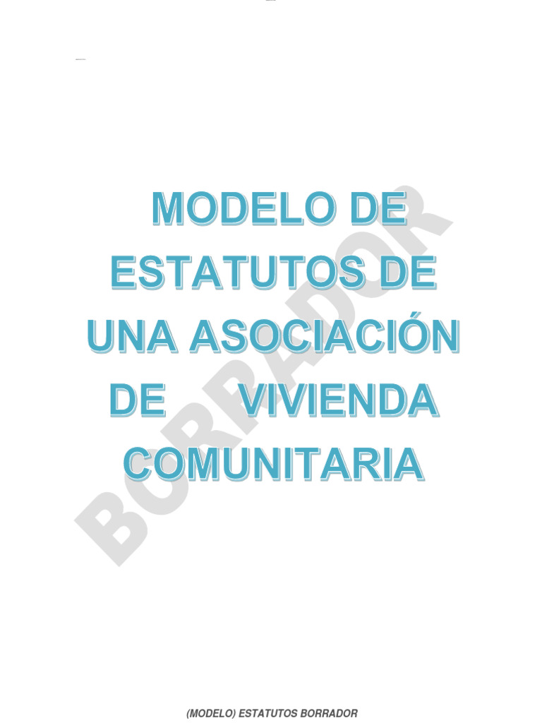 Modelo de Estutos Junta de Vivienda Comunitaria - Borrador | PDF ...