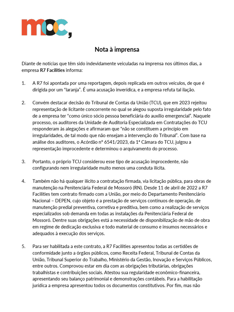R7 - Nota Imprensa-28.2 | PDF | Economias