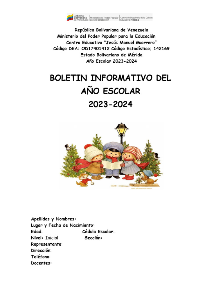 Formato Boletas Año 2023-2024 | PDF