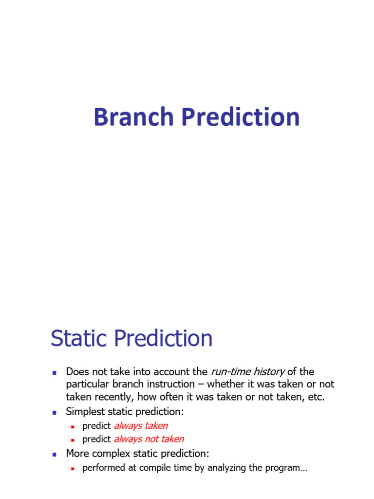 8 - Branch Prediction | PDF | Computer Hardware | Computer Engineering