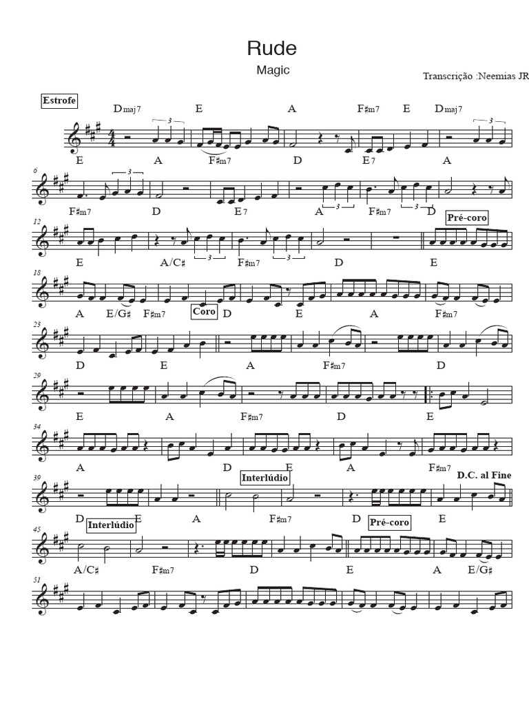 Rude - Magic - Alto Sax | PDF