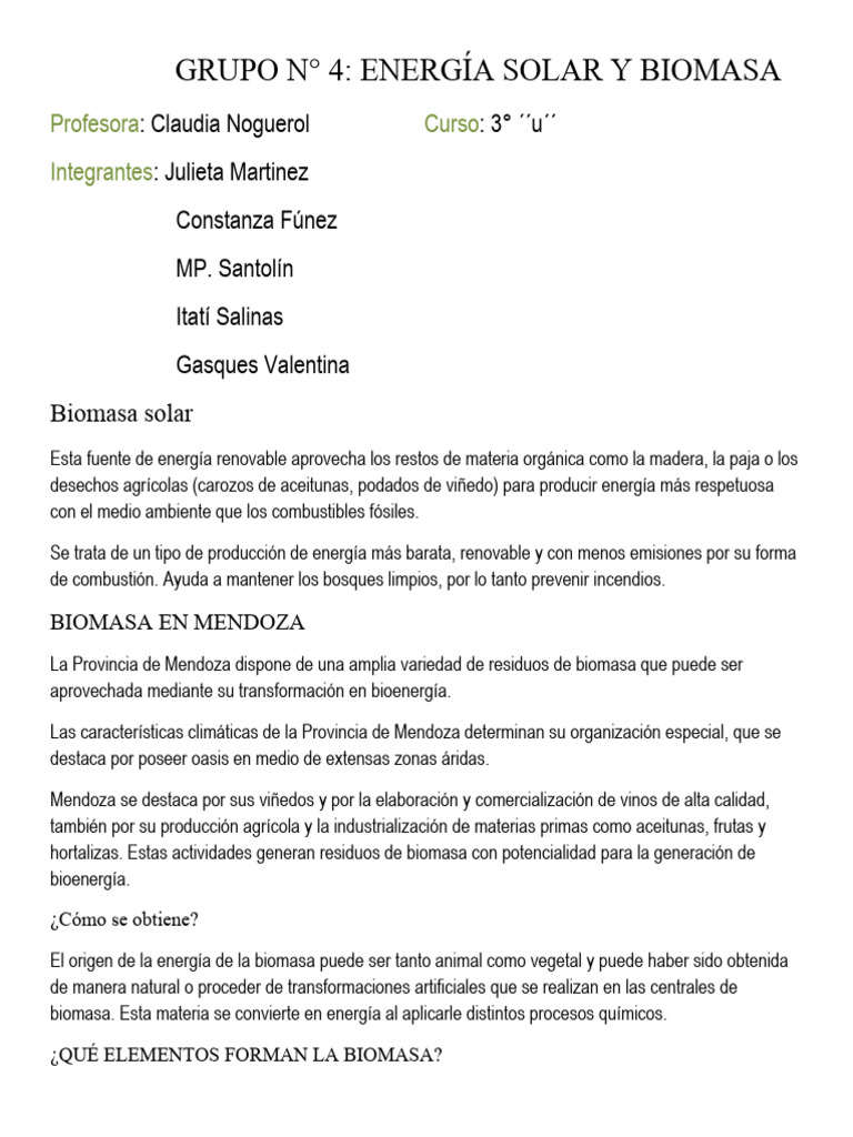 TP Fisica Biomasa | PDF | Energía solar | Biomasa