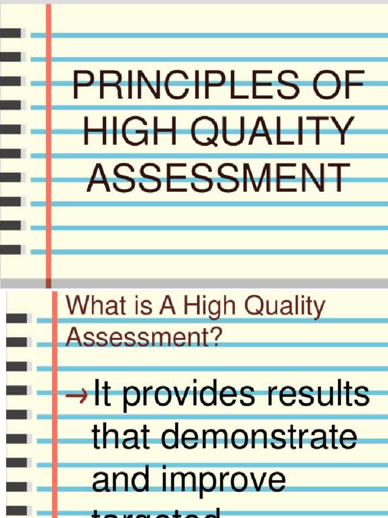 Principles of High Quality Assessment | PDF