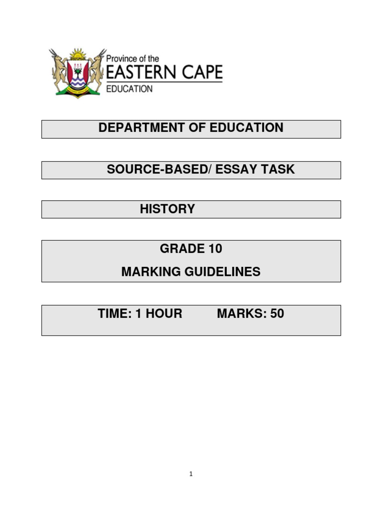 2024 Grade 10 Task 1 Memo | PDF | Essays