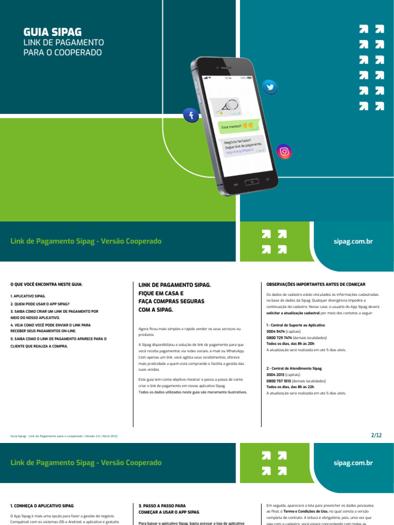 Guia Link de Pagamento Sipag | PDF | Aplicativo para celular | Smartphone