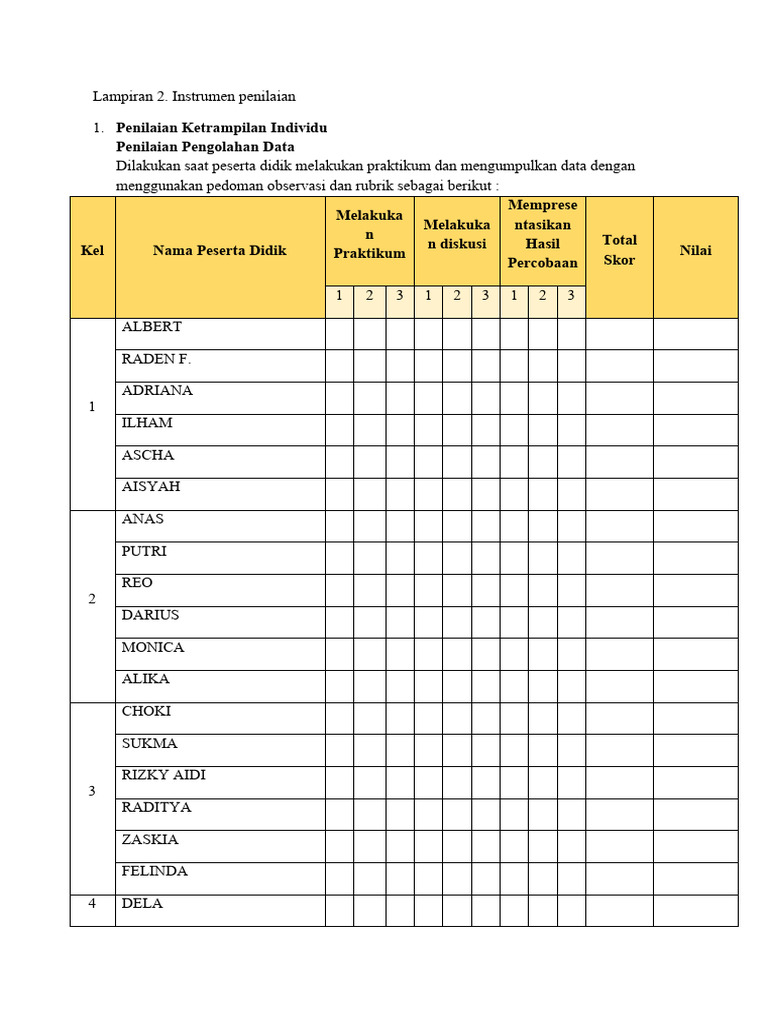Lampiran 2 PENILAIAN | PDF