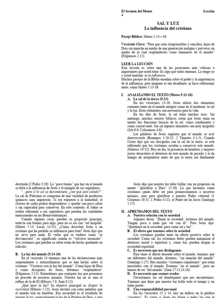 Lección 4 | PDF | Jesús | sal