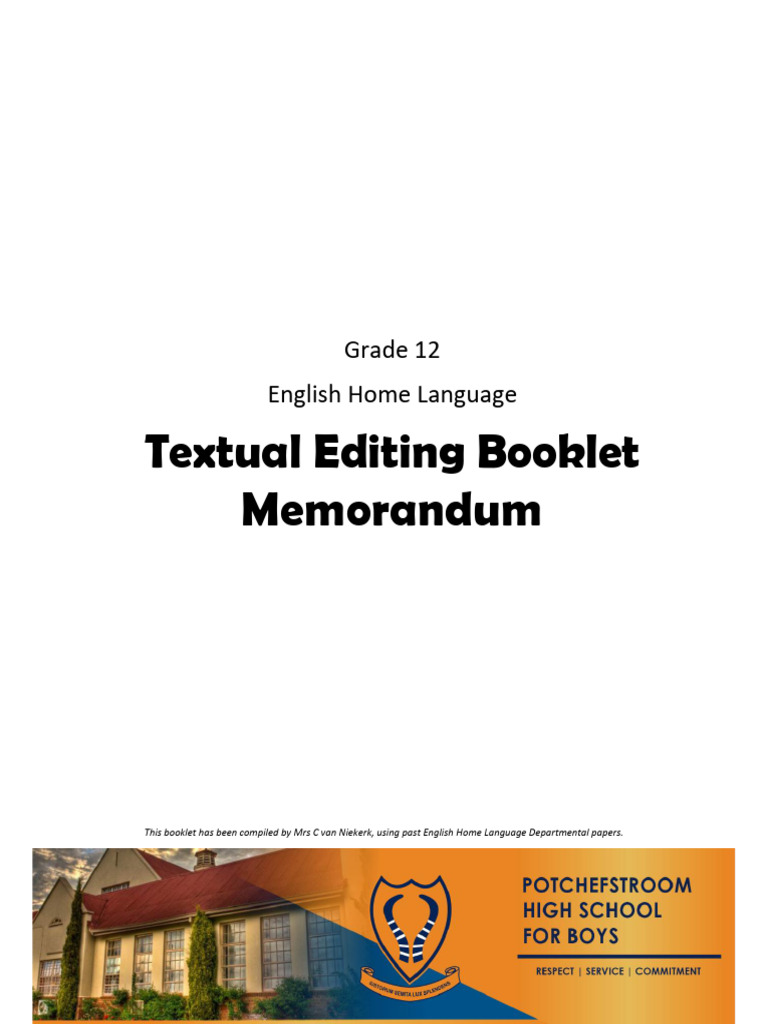 Grade 12 Textual Editing Guide | PDF | Bracket | Question
