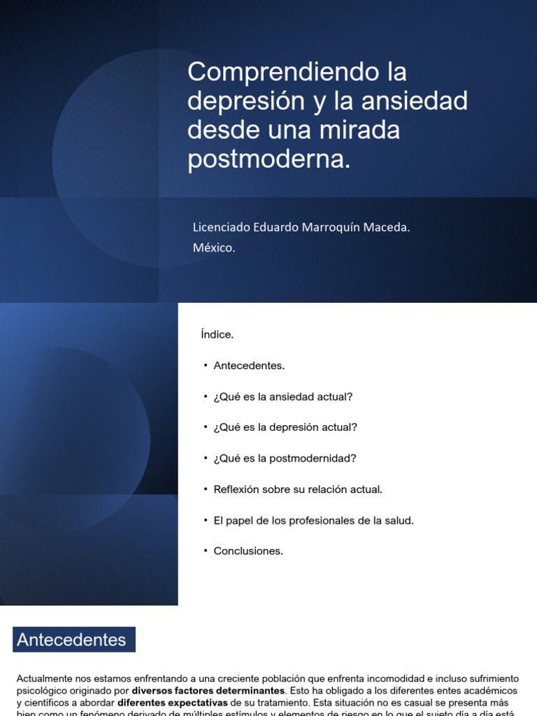 Comprendiendo La Depresión y La Ansiedad Desde Una | PDF | Trastorno ...
