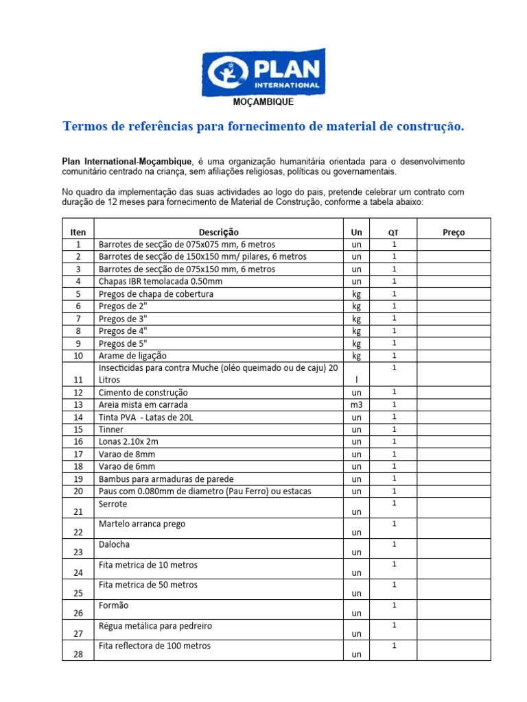 Exemplo de Lote de Material de Construçao | PDF