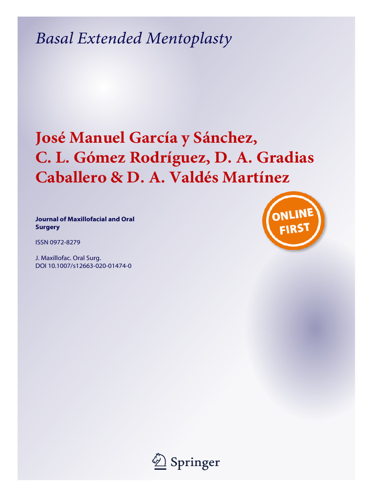 Basal Extended Mentoplasty | PDF | Orthodontics | Anatomical Terms Of ...