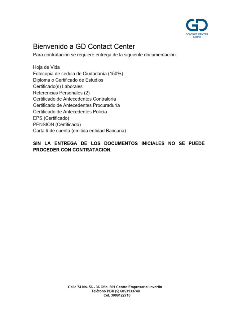 Documentos de Ingreso | PDF