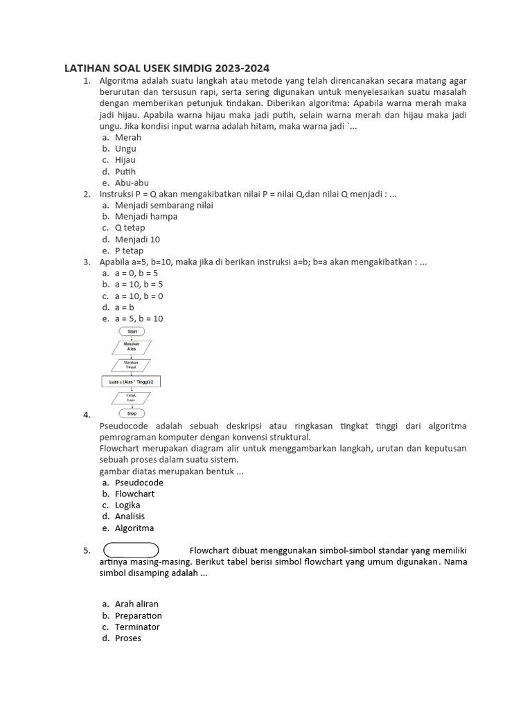 Latihan Soal Simdig Usp 23-24 | PDF