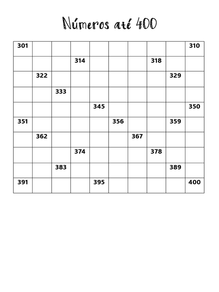 Números Até 400 | PDF