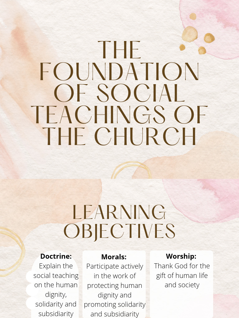 Lesson 2 The Foundation of Social Teachings of The Church 1 | PDF ...