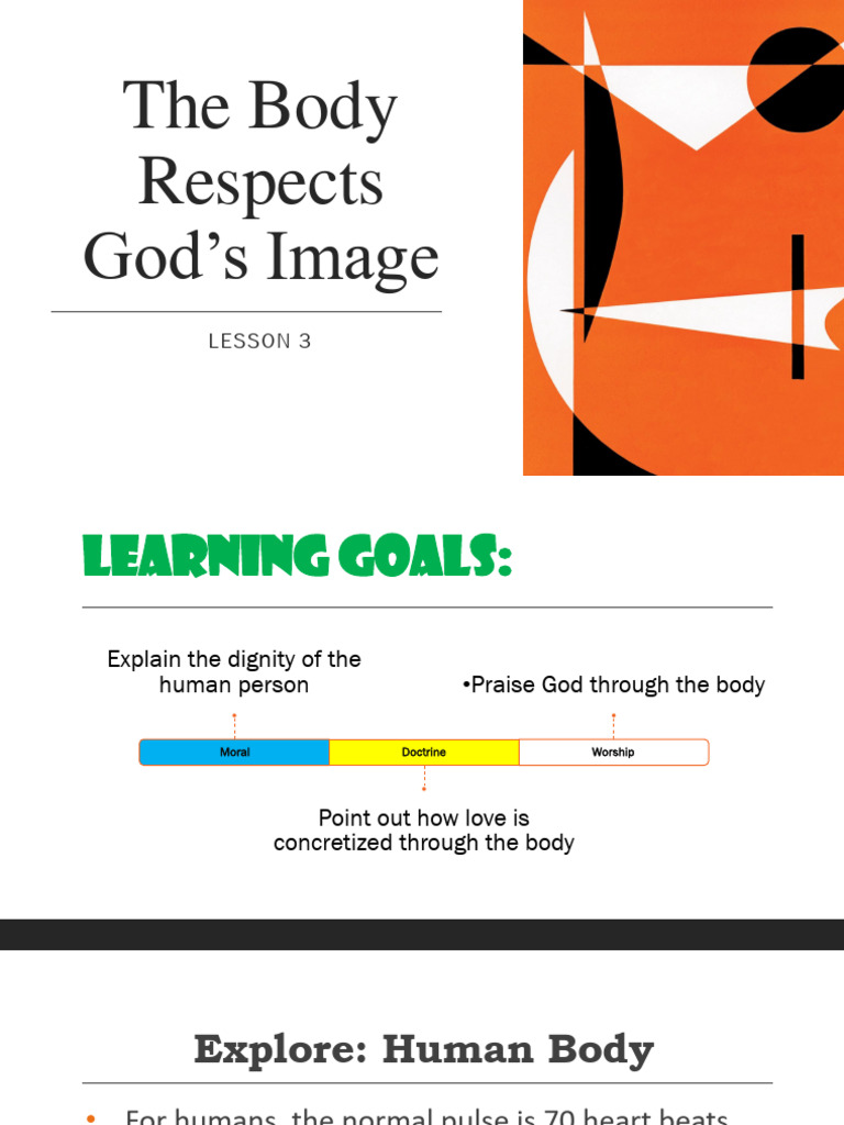 Lesson 3 The Body Respects Gods Image | PDF | Soul | Jesus