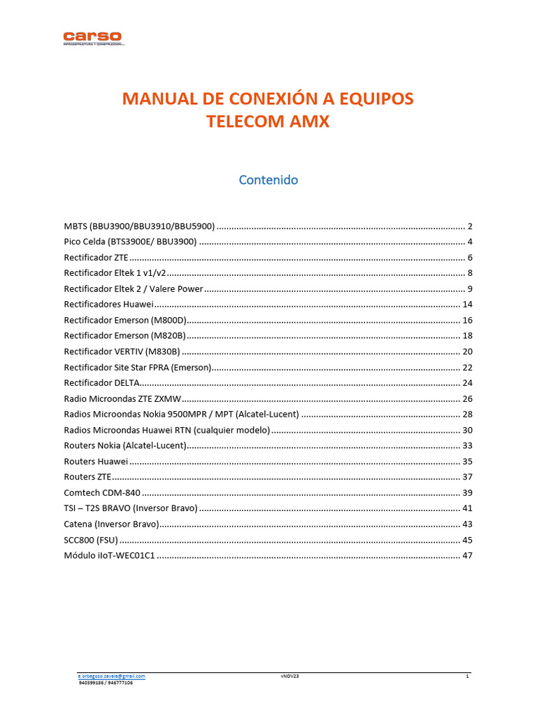 Manual de Conexion a Equipos Telecom AMX vNOV23 | PDF | Dirección IP ...