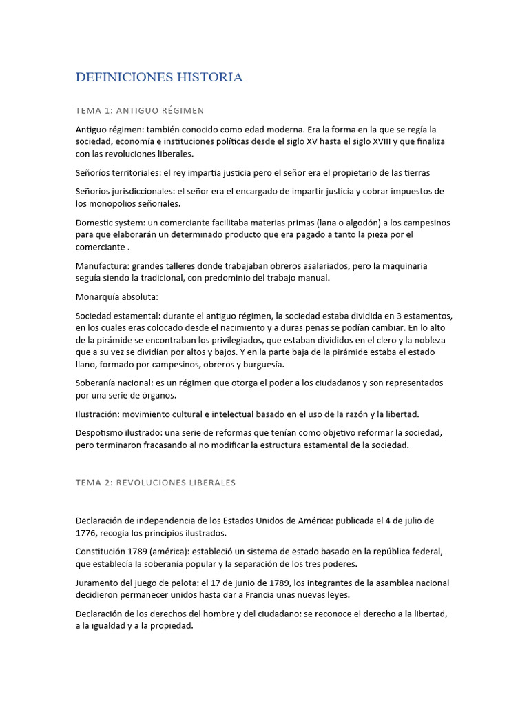 Historia del Antiguo Régimen y Revoluciones | PDF | revolución Francesa ...
