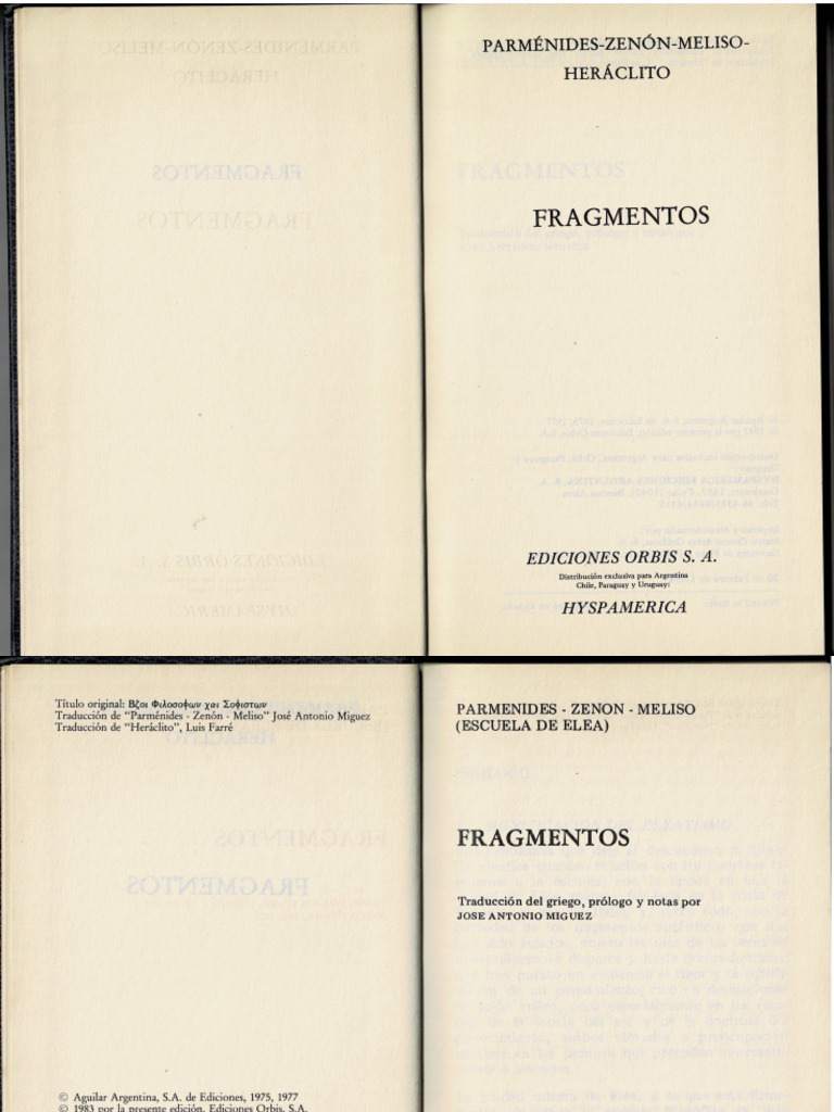 Parménides, Sobre La Naturaleza (1983) | PDF