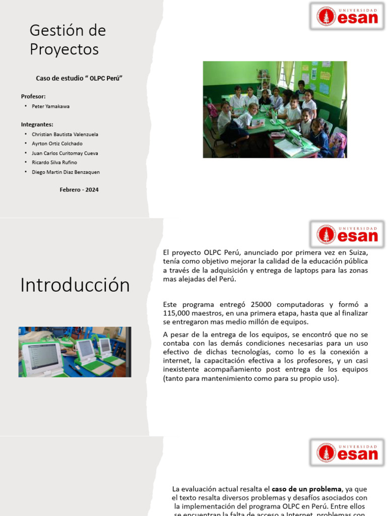 Gestión de Proyectos Caso OLPC - 21.02.2024.cleaned | PDF | Software | Internet