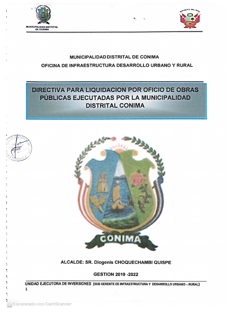 Directiva para Liquidación Por Oficio de Obras Públicas Ejecutadas Por ...