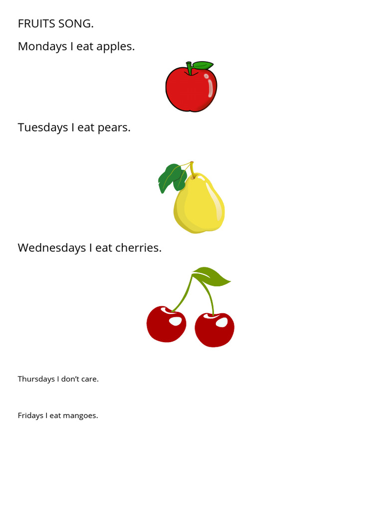 Fruits Song Lyrics | PDF