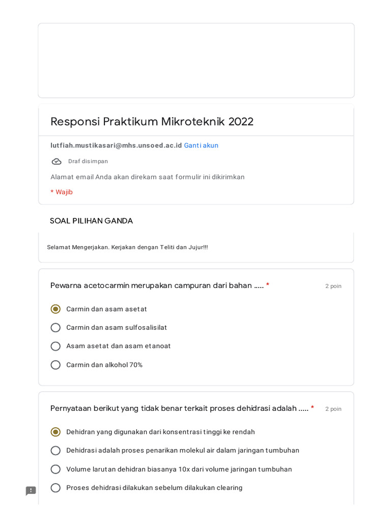 Responsi Praktikum Mikroteknik 2022 | PDF | Sains & Matematika